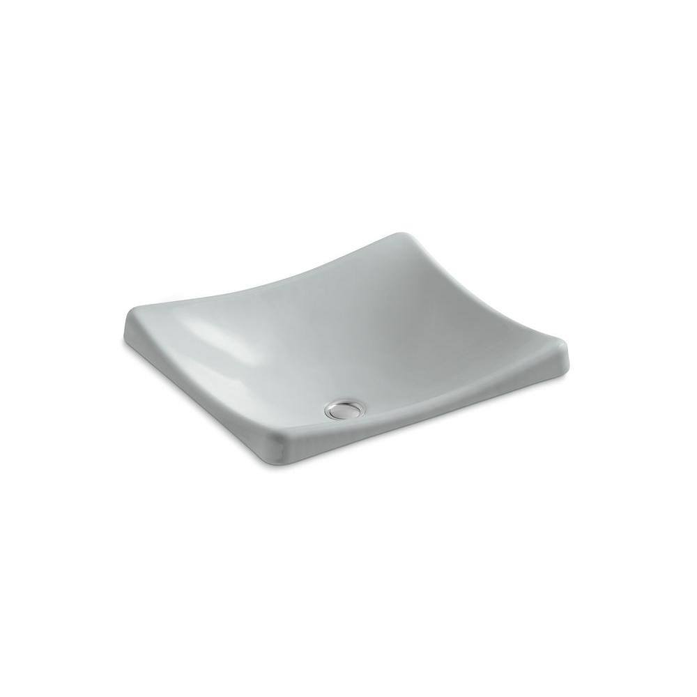 KOHLER DemiLav Wading Pool Cast Iron Vessel Sink in Ice Grey K-2833-95 ...