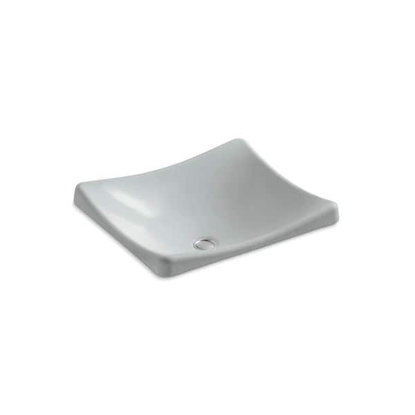 KOHLER DemiLav Wading Pool Cast Iron Vessel Sink in Ice Grey K-2833-95 ...