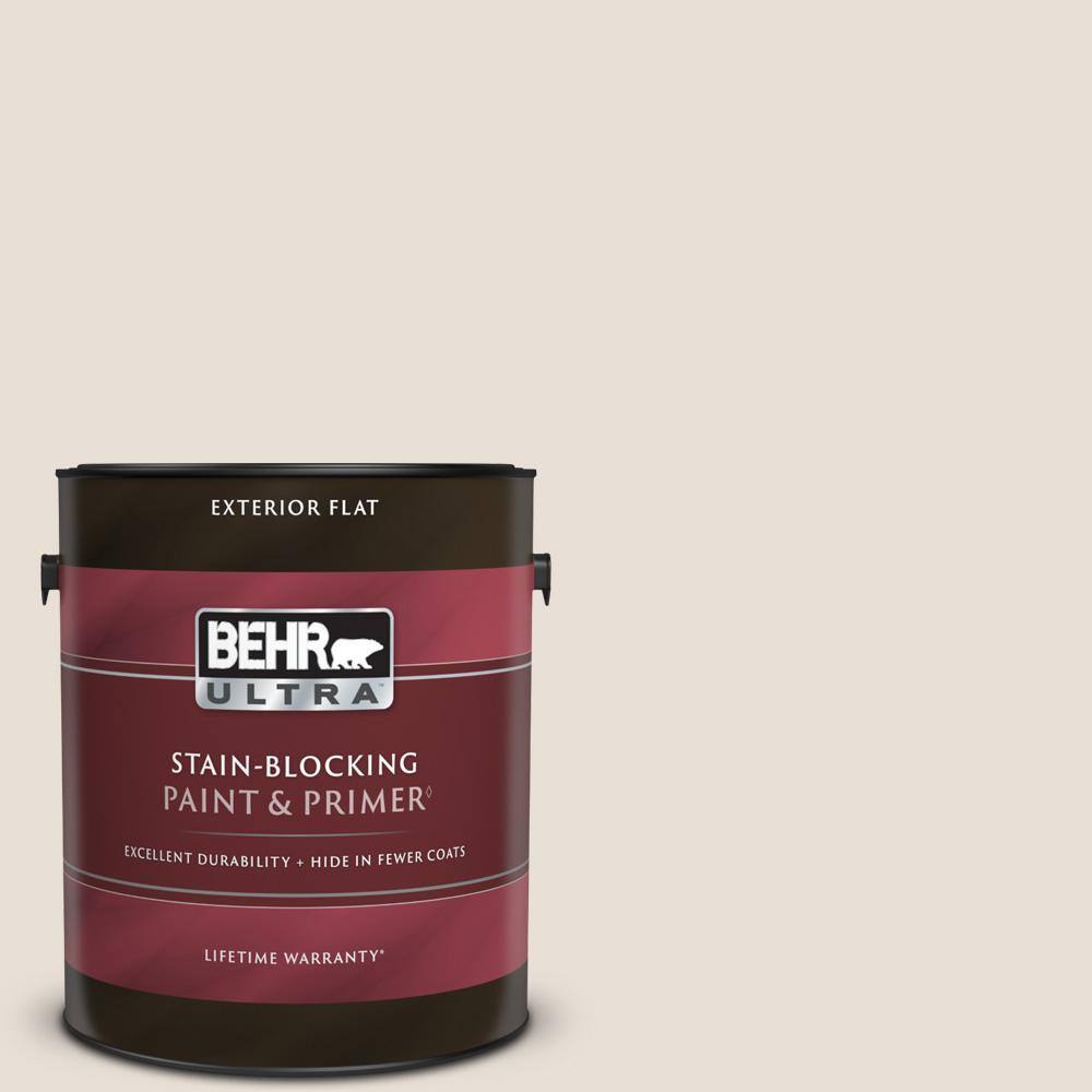 BEHR ULTRA 1 gal. #PPU2-04 Pale Cashmere Flat Exterior Paint & Primer ...