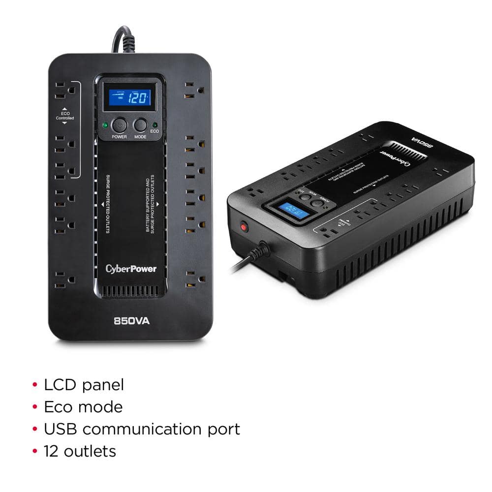 850VA 120-Volt 12-Outlet UPS Battery Backup Best Deals and Price ...