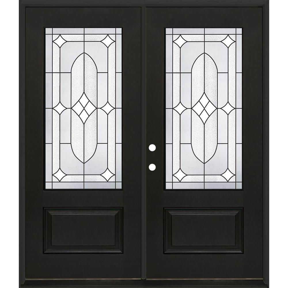 Steves & Sons Regency 72 in. x 80 in. 3/4L Axis Glass RHIS Onyx Stain ...