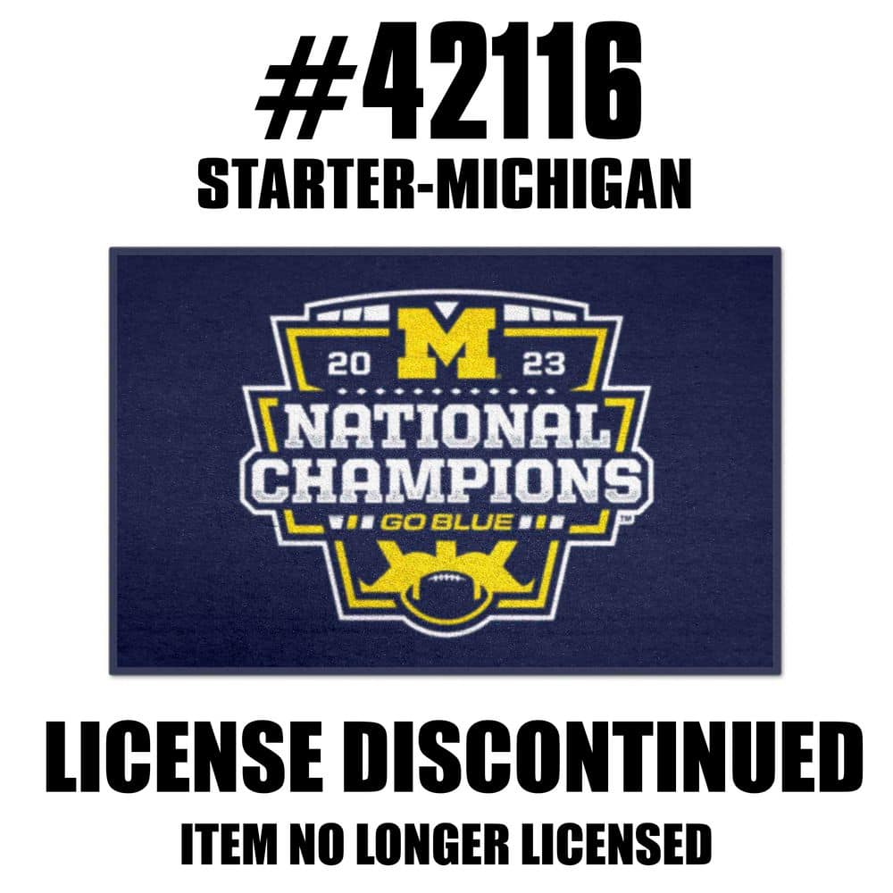 FANMATS Michigan 2023-24 National Champions 2 ft. x 3 ft. Blue Starter ...