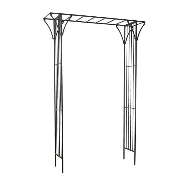 Litton Lane Black Metal Contemporary Garden Arbor 87 In. x 48 In ...