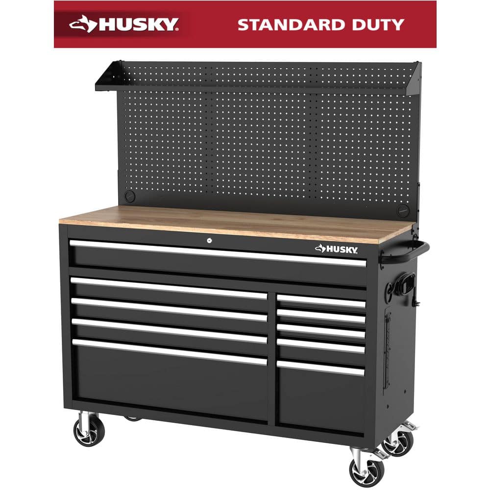 Husky Modular Tool Storage 52 in. W Standard Duty Black Mobile ...
