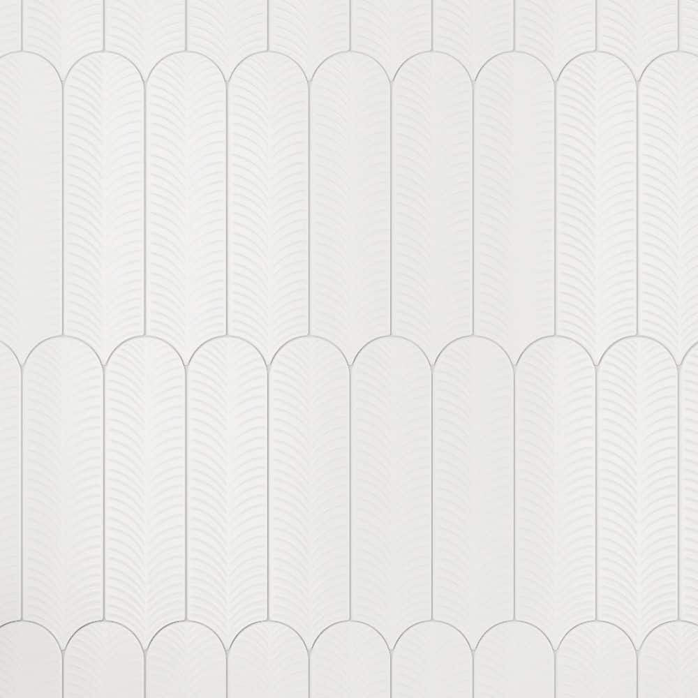 Reviews for Giorbello Feather White 3 in. x 12 in. 3D Textured Glossy ...