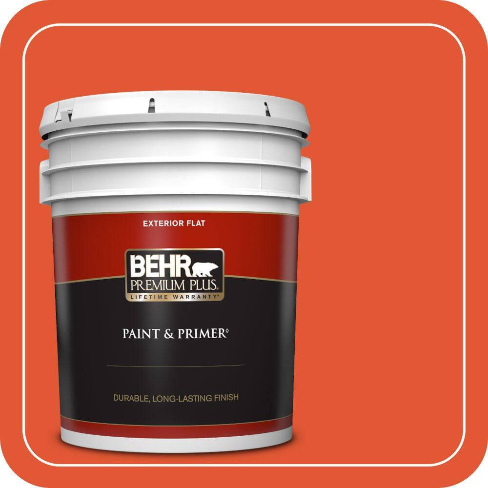 BEHR PREMIUM PLUS 5 gal. #S-G-210 Volcanic Blast Flat Exterior Paint ...