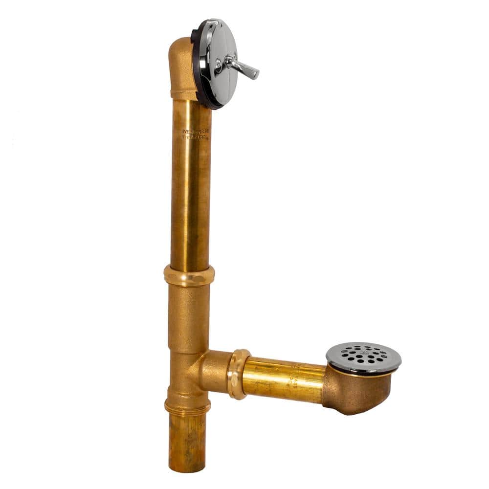 Westbrass 14 in. Bath Waste & Overflow Assembly with Trip Lever and ...