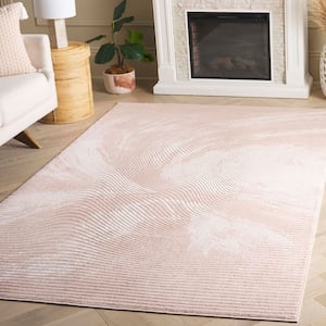 SAFAVIEH Revive 9 ft. x 12 ft. Pink/Ivory Solid Abstract Swirl Area Rug ...