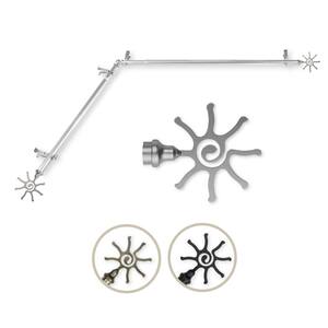 66 in. to 120 in. 13/16 in. Adjustable Corner Window Curtain Rod in ...