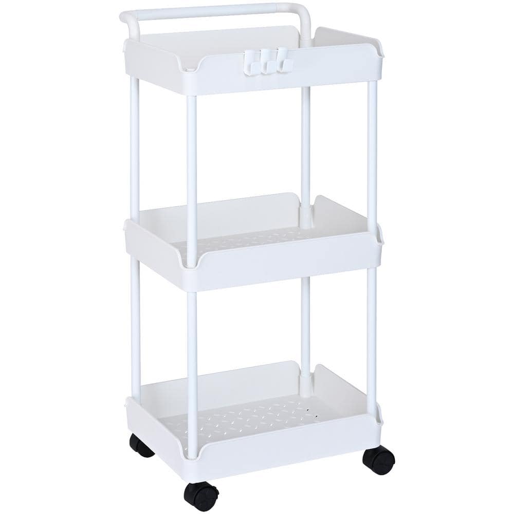 VEVOR 99 lbs. Capacity 3-Tier Rolling Utility Cart Multi-Functional ...