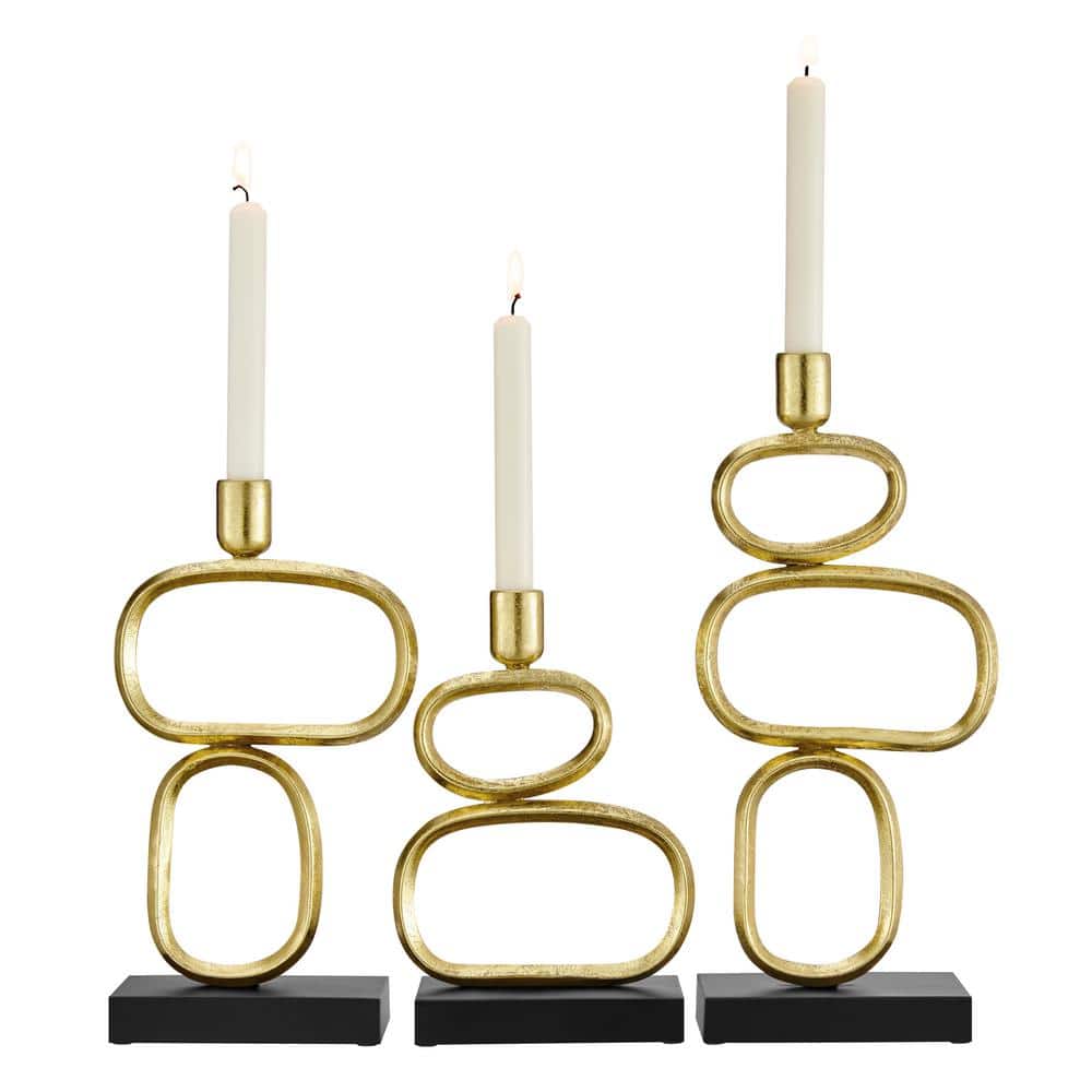 DANYA B Eduardo Midcentury Modern Geometric Sculpted Gold and Black ...