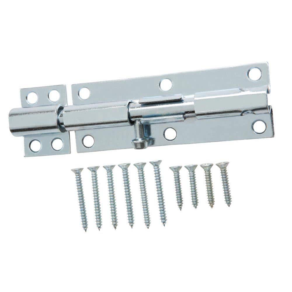 Everbilt 6 in. Zinc-Plated Heavy-Duty Barrel Bolt 33600 - The Home Depot