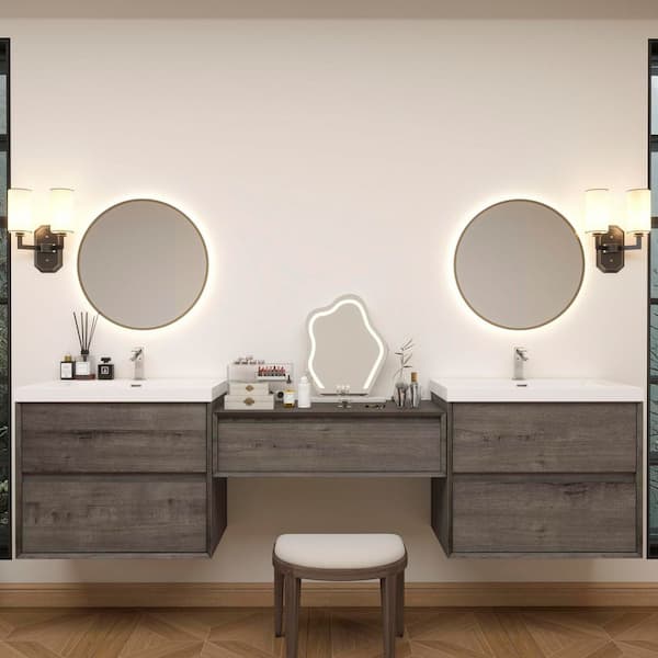 BV Better Vanity Kingdee 94 in. W x 20 in. D x 26 in. H Double Sink ...
