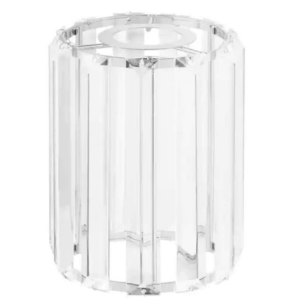 PRIVATE BRAND UNBRANDED 6.22 in. Clear Crystal Glass Cylindrical ...