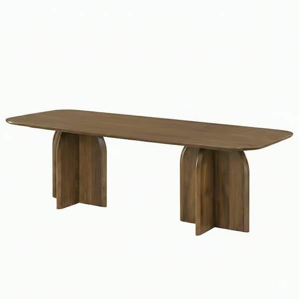 Acme Furniture Novella Dark Walnut Wood 94 in. Double Pedestal Base ...