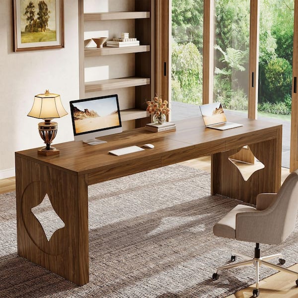 BYBLIGHT Moronia 79 in. Extra Long Computer Desk for Dual Monitors ...