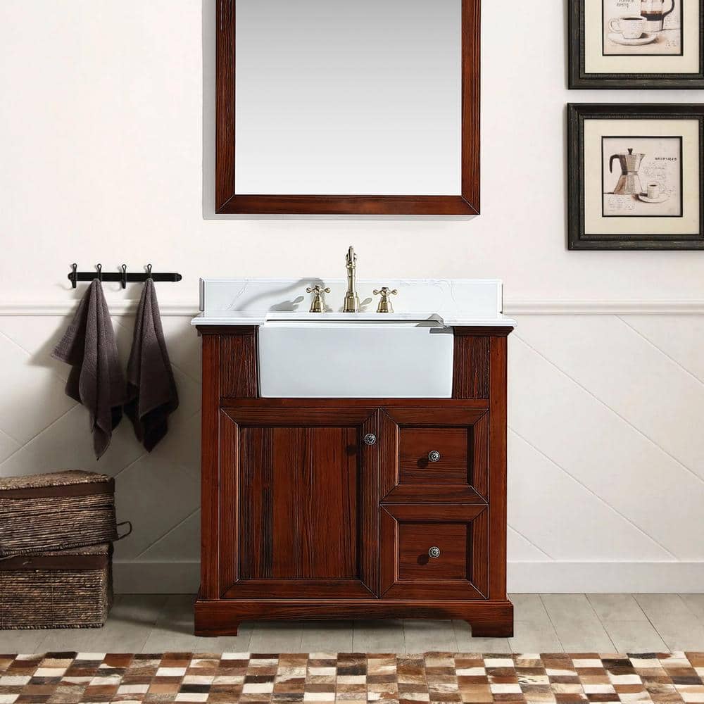 FORCLOVER 36 in. W x 22 in. D x 35 in. H Undermount Single Sink ...