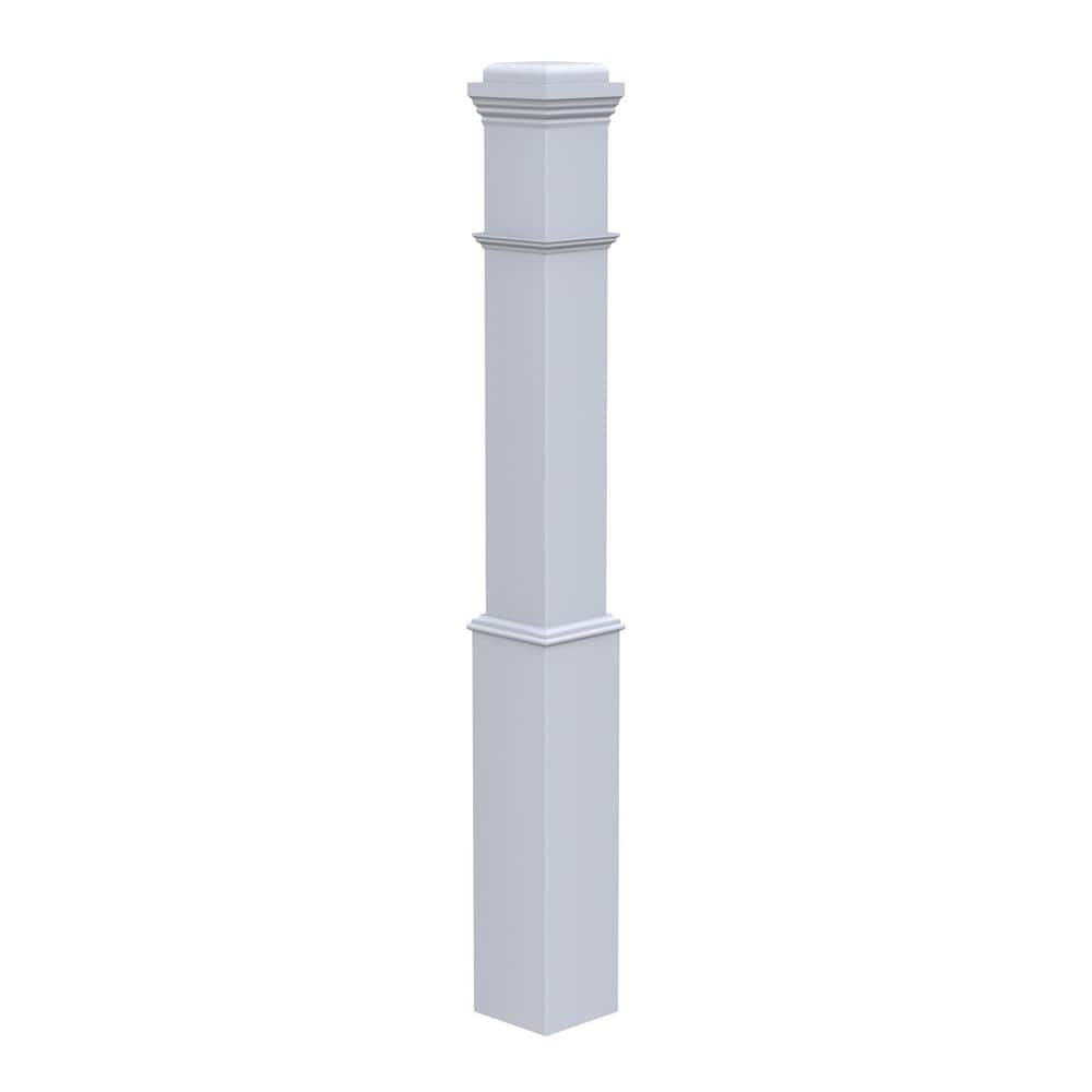 EVERMARK Stair Parts 4091 55 in. x 6-1/4 in. Primed White Box Newel ...