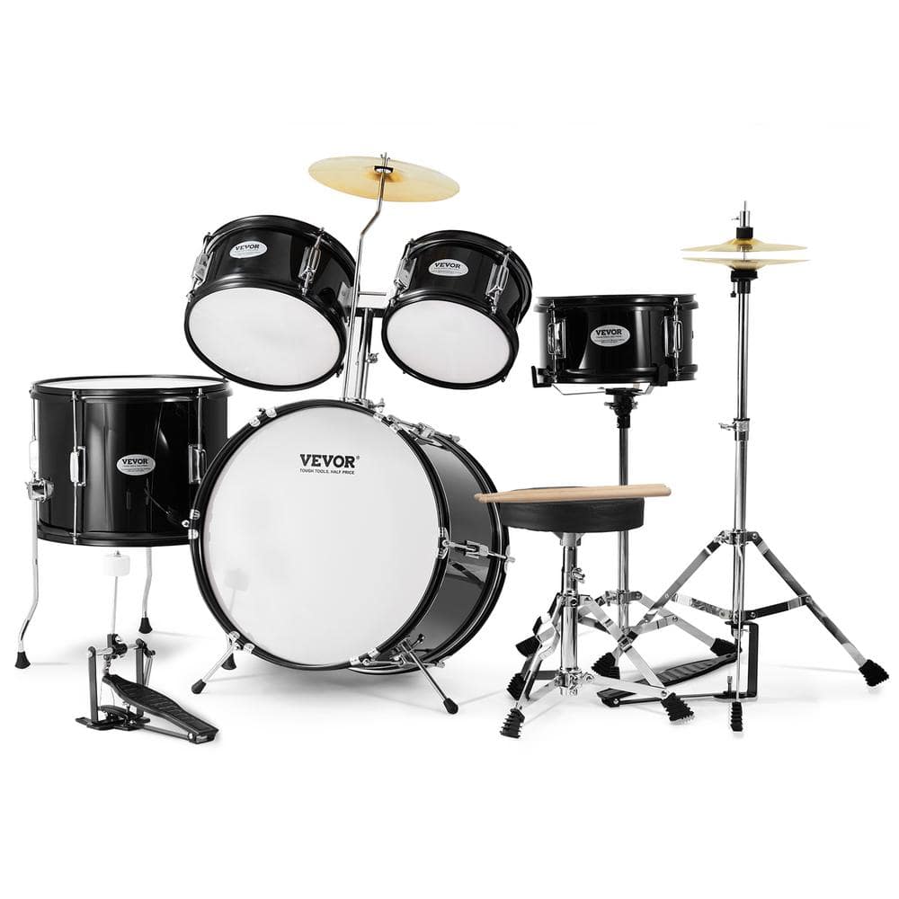 VEVOR 16 in. Kids Full Drum Set with Bass Toms Snare Floor Drum ...