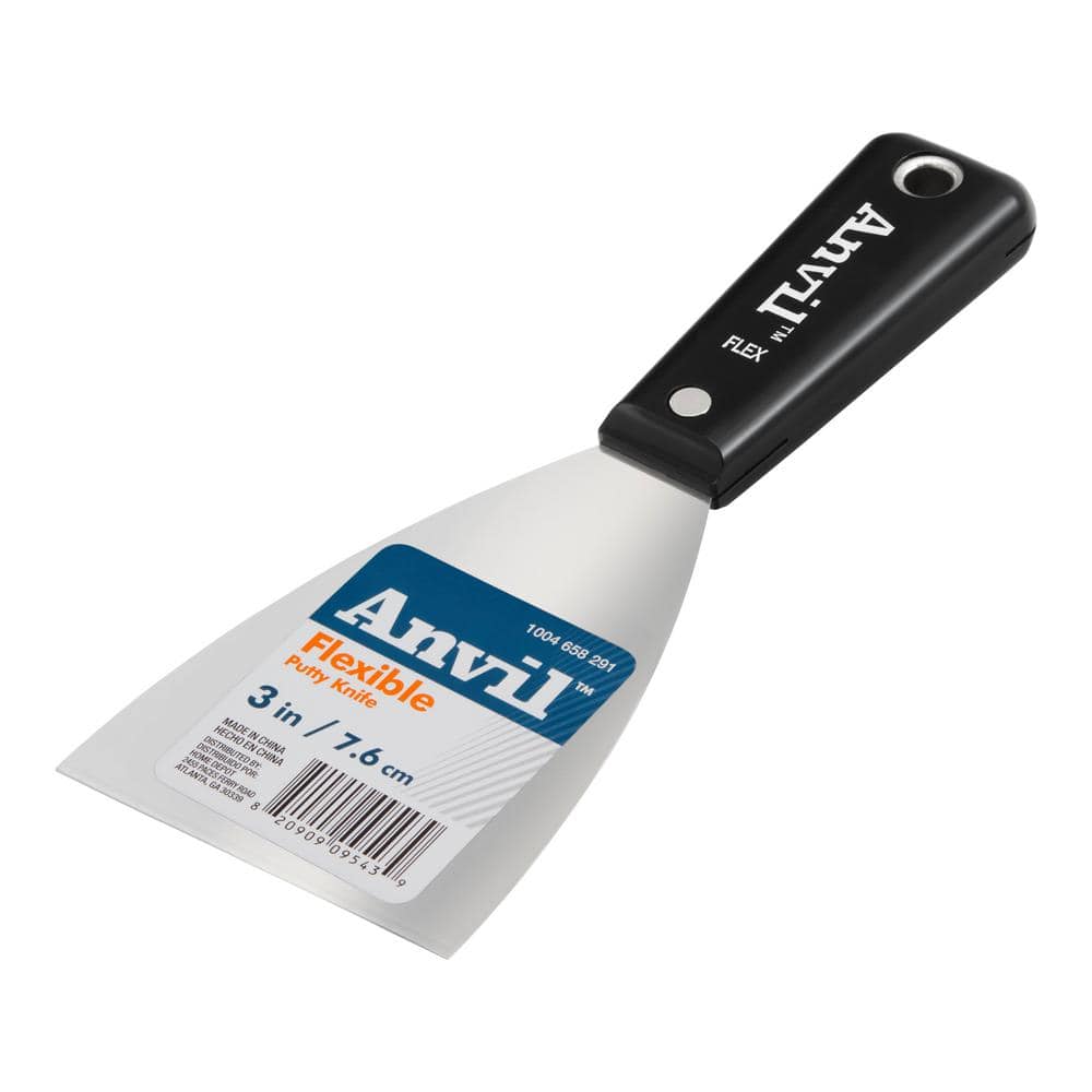 Anvil 3 in. Economy Flexible Steel Putty Knife PT30F-ANV - The Home Depot