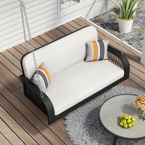 Wicker porch swing bed store