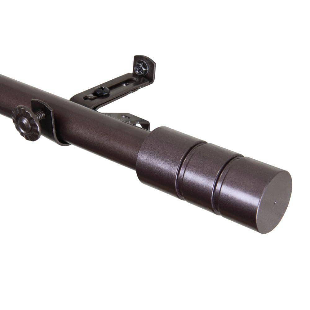 Rod Desyne 28 in. - 48 in. Cocoa Telescoping Single Curtain Rod Kit ...