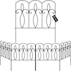 Oumilen 17 in. H x 20 ft. L Metal Barrier Fence, Decorative Garden ...