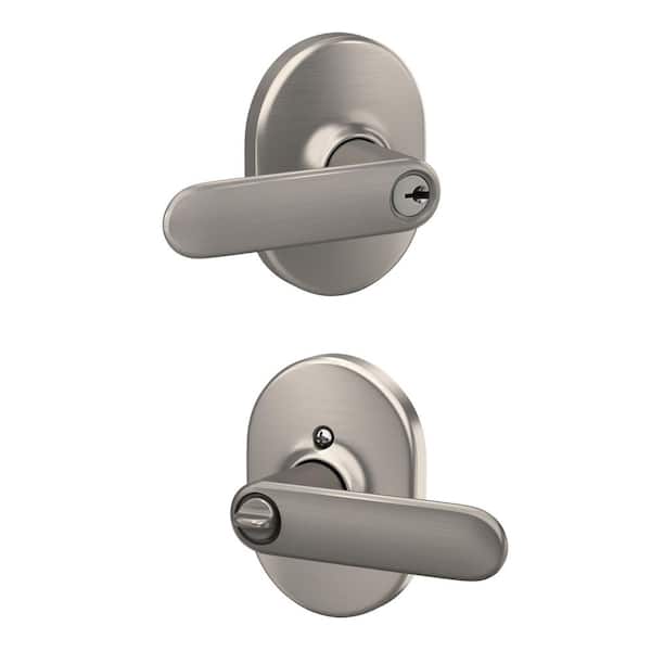 Schlage Davlin Satin Nickel Keyed Entry Door Lever with Remsen Trim ...