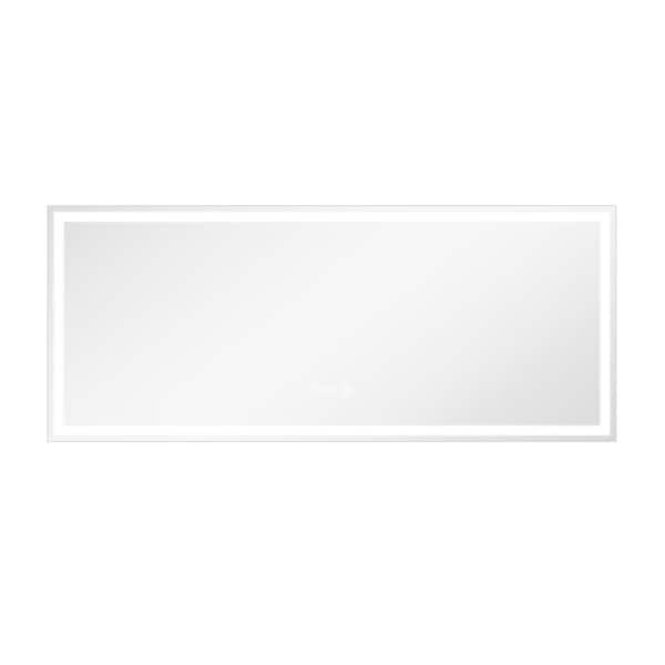 72 in. W x 30 in. H Rectangular Frameless LED Wall Bathroom Vanity ...