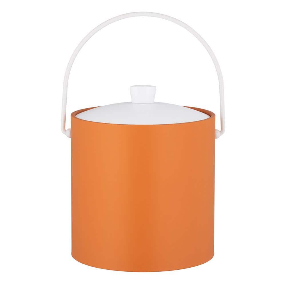 Kraftware RAINBOW 3 qt. Spice Orange Ice Bucket with Acrylic Cover ...
