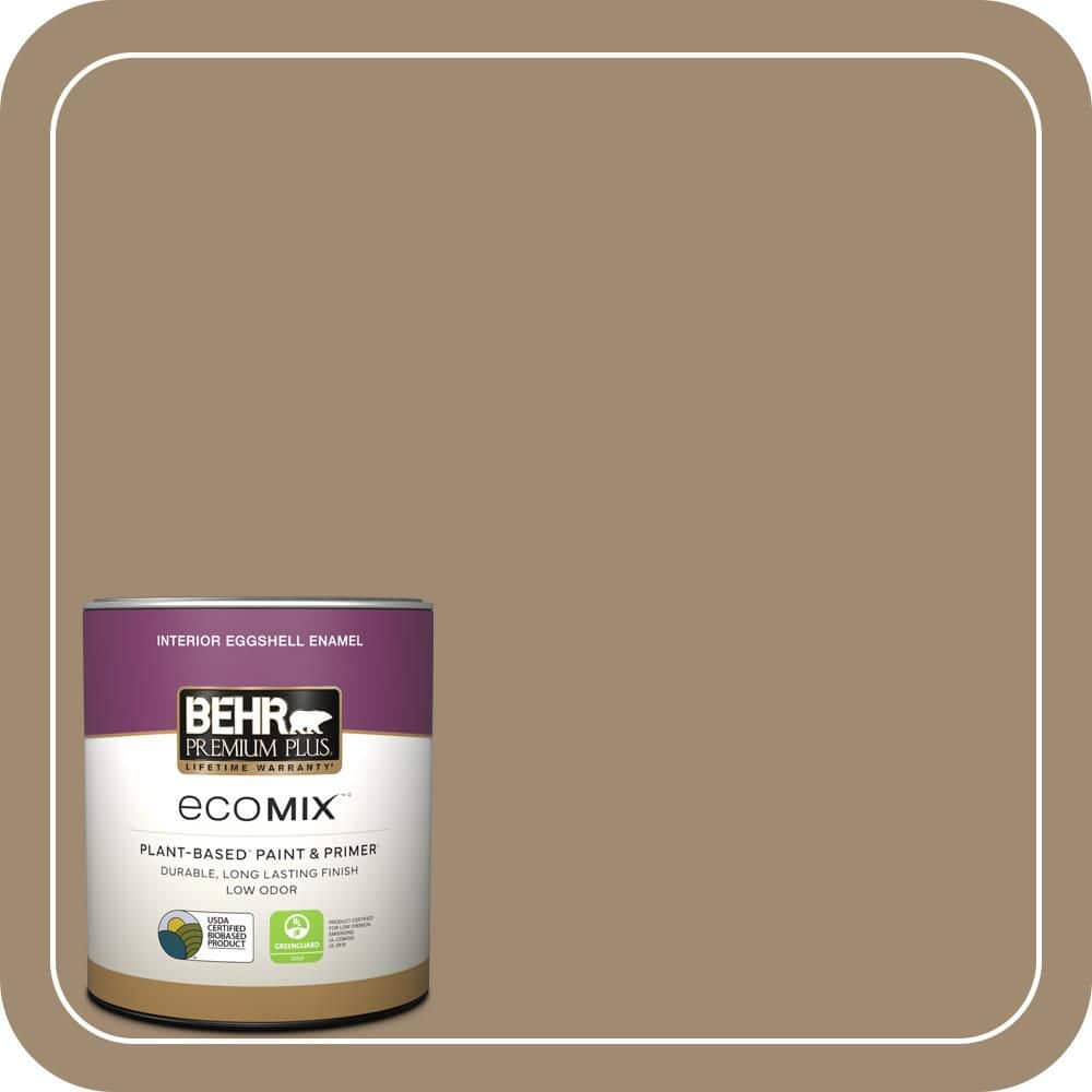 BEHR PREMIUM PLUS 1 qt. #PMD-102 River Mud Eggshell Enamel EcoMix Plant ...