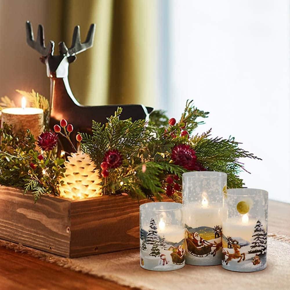 Red Battery Powered Flameless Candles with Remote Timer 3 Pack ...