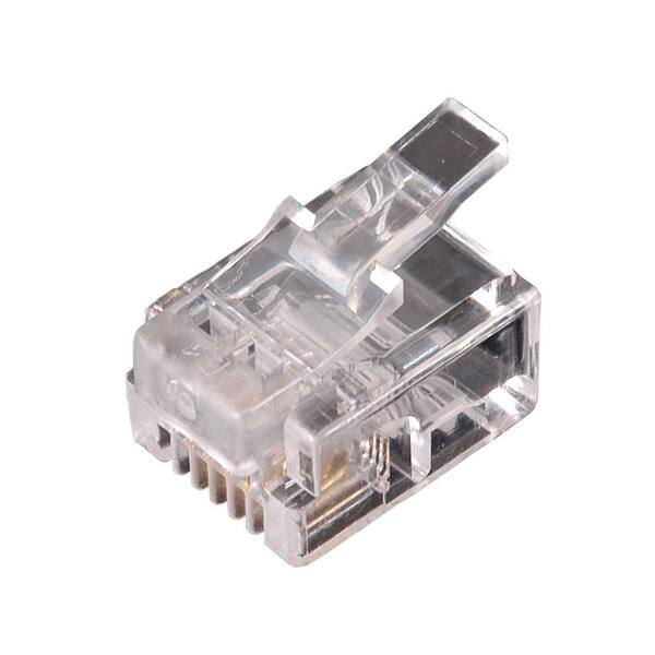 GE 6-Pin 4-Conductor Design Modular Phone Line Plugs (10-Pack) 76133 ...