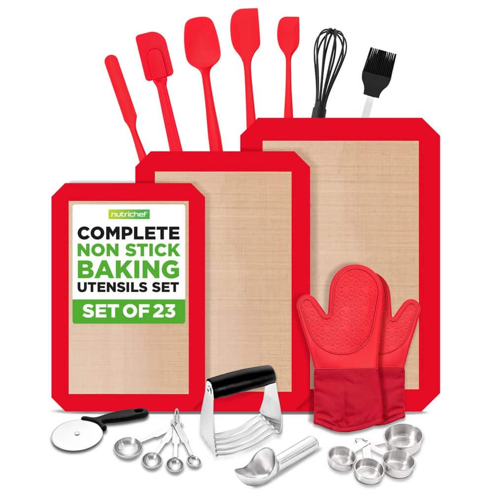 Nutrichef 23-Piece Baking Utensil Set with Oven Mitts for Baking ...