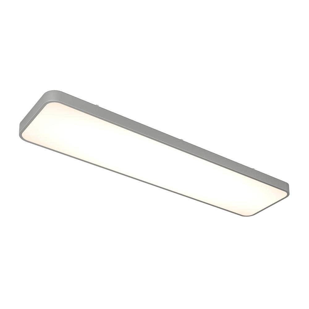 Artika Europa 48 in. 1-Light Silver 5CCT LED Flush Mount Panel Light ...