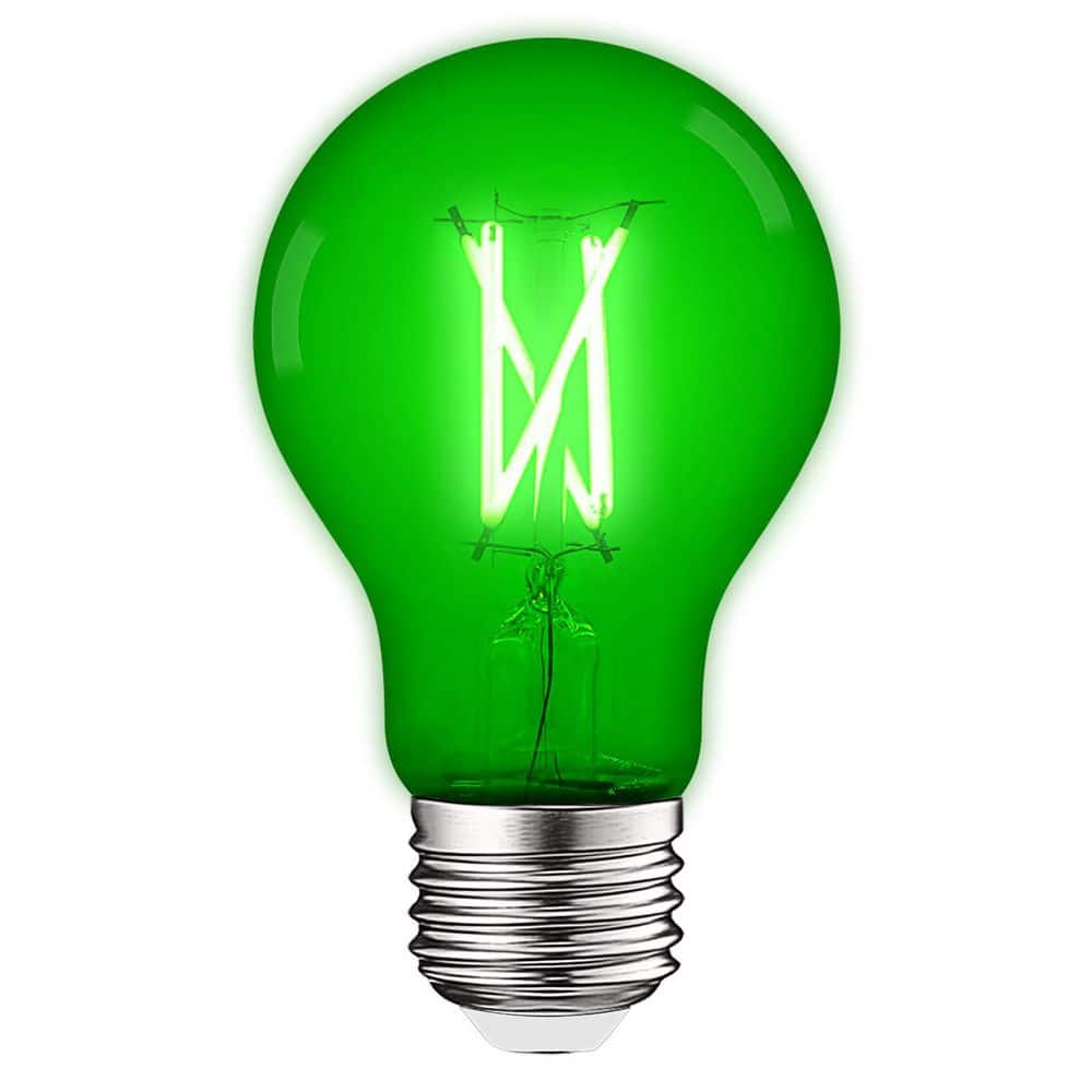 LUXRITE 60-Watt Equivalent A19 Edison LED Green Light Bulb, 4.5-Watt ...