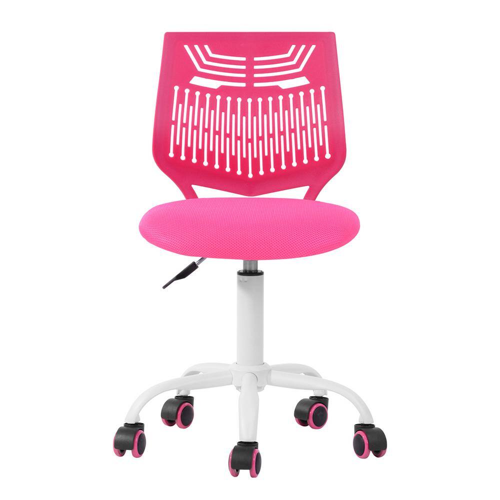JASMODER Pink Mesh Acrylic Frame Ergonomic Chair W9030264 - The Home Depot