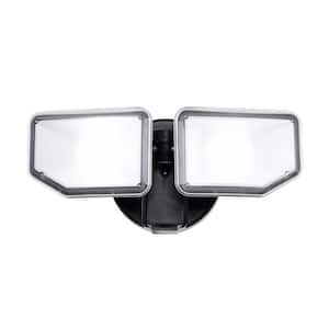 2-Light Black Outdoor Flood Light L3003BL - The Home Depot