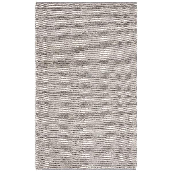 SAFAVIEH Natura 4 ft. x 6 ft. Gray/Ivory Striped Solid Marle Area Rug ...