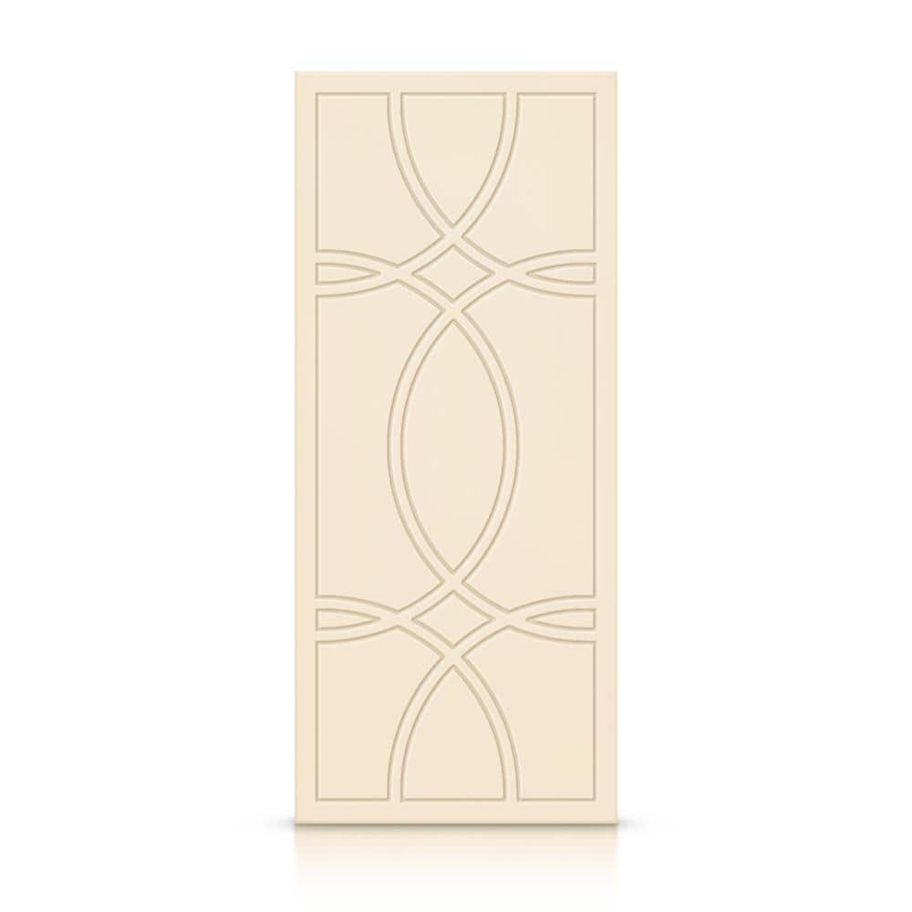 CALHOME 24 in. x 84 in. Hollow Core Beige Painted Composite MDF ...