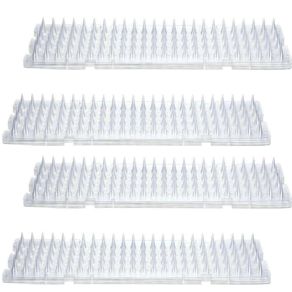Phewnyzo 16.5 in. x 3.3 in. Clear Anti Pet Repellent Mat with Spikes ...