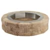 Pavestone RumbleStone 46 in. x 10.5 in. Round Concrete Fire Pit Kit No ...