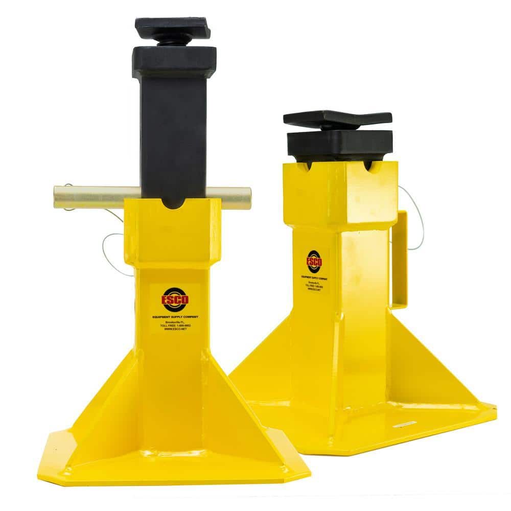 ESCO 22-Ton Heavy Duty Jack Support Stands with Threaded Adjustable ...