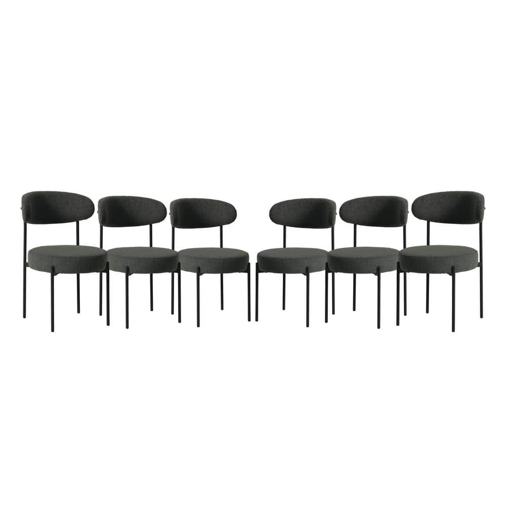 WESTINFURNITURE Bayville Modern Sherpa Upholstered Metal Frame Side ...