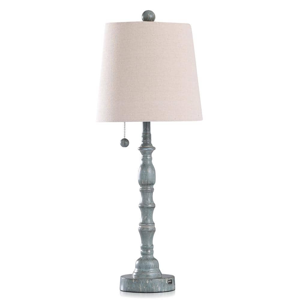 StyleCraft Cora 25.5 in. Washed Weathered Blue Bedside Lamp L10461CXDS ...