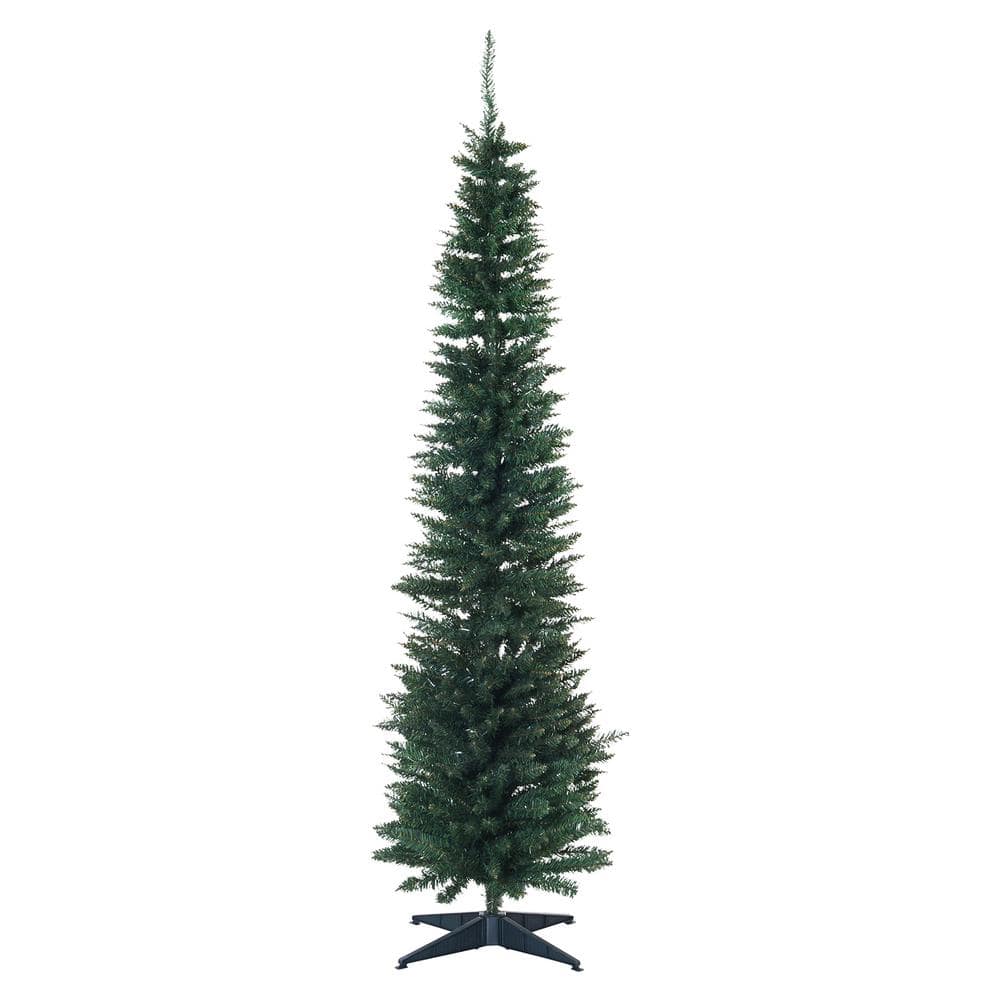 HOMCOM 7 ft. Unlit Slim Noble Fir Artificial Christmas Tree with 390 ...