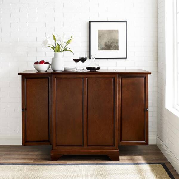 Crosley Lafayette Mahogany Sliding Top Bar Cabinet