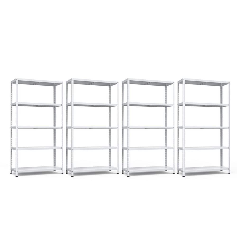 Costway 4-Piece 5-Tier Metal Shelving Unit Adjustable Heavy-Duty ...
