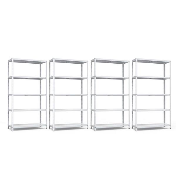 Costway 4-Piece 5-Tier Metal Shelving Unit Adjustable Heavy-Duty ...