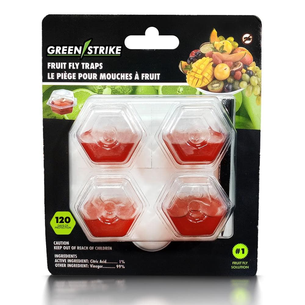 2-Piece Green Strike 60004 Fruit Fly Trap Prefilled Fruit Fly (4-Pack ...